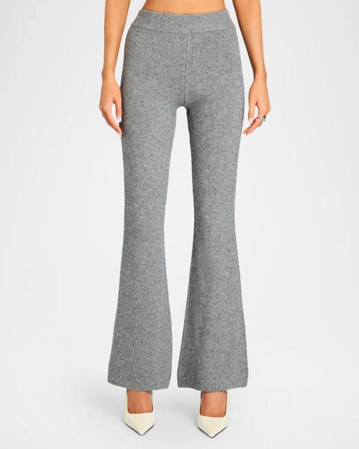 SEROYA Wool-Blend Knit Flare Pants